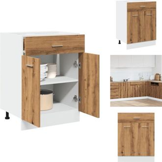 vidaXL Armoire de plancher à tiroir chêne artisanal 60x46x81,5 cm - Armoire De Plancher à Tiroir - Armoires De Plancher à Tiroir - Armoire De Cuisine
