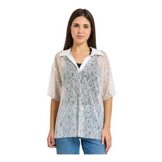 Ga&euml;lle Paris Femme, Blouses et Chemises, Blanc, Taille: 38 FR Top &agrave; manches courtes