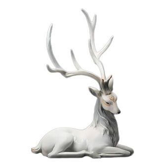 Generic Figurines de rennes de No&euml;l, d&eacute;coration de renne pour bureau | Ornement de bureau de cerf moderne - Statues d&eacute;lan de no&euml;l en r&eacute;sine pour bureau, ornem