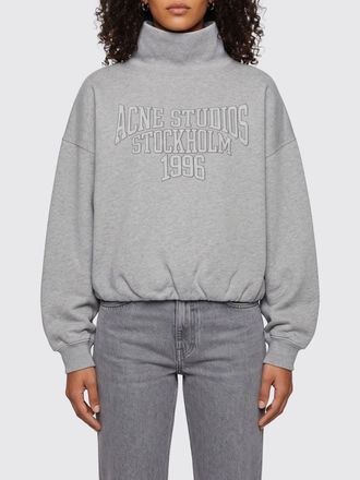 Acne Studios Sweatshirt oversize en coton avec col montant et logo contrastant