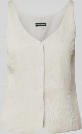 Emporio Armani Weste aus Viskose-Mix mit V-Ausschnitt