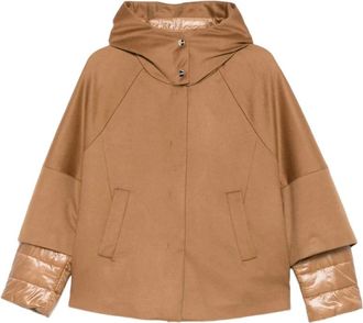 Herno Femme, Vestes, Brun, Taille: 38 FR Veste à Capuche Marron Clair à Panneaux