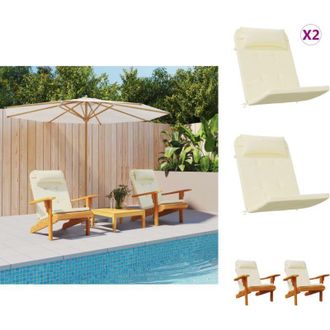 vidaXL Adirondack-Auflagen 2 Stk. Creme Oxford-Gewebe - Oxford-Gewebe - Gartenstuhlkissen - Sitzkissen - Aussenkissen - Wasserabweisend