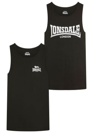Lonsdale Tanktop LONSDALE TUGHALL, Herren, Gr. 4XL, schwarz-wei&szlig; (schwarz, wei&szlig;), Single Jersey, Obermaterial: 100% Baumwolle, Tops Tanktop