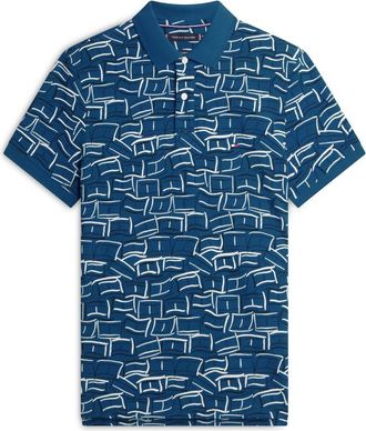 Tommy Hilfiger Piqu&eacute;-Poloshirt mit Print und Logo-Stickerei, Regular Fit in