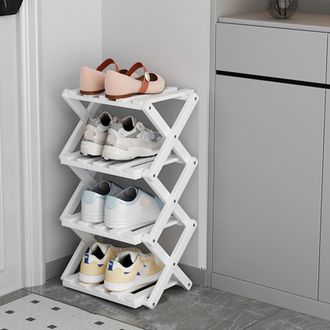 Generic Faltbares Schuhregal Schmaler Schuhst&auml;nder Platzsparender Holzst&auml;nder Aus Bambus Umweltfreundlich - Organizer Stabil F&uuml;r Flur Eingangsbereich Kein Auf