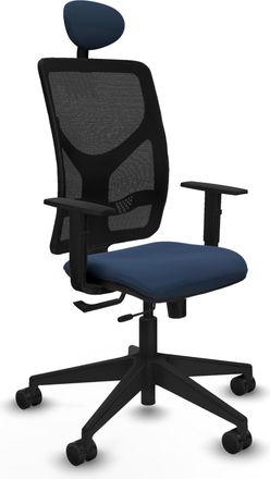 Piqueras y Crespo Stuhl f&uuml;r Call Center mit 1D-Armen, h&ouml;henverstellbarer Lendenwirbelst&uuml;tze und festem Kopfteil, ausgestattet mit Syncro/Traslack und Schneideschaum, Sc