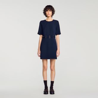 Sandro Robe courte &agrave; ceinture &agrave; anneaux