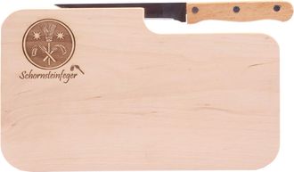 Ffelsenfest Brotzeitbrett mit Zunft Zeichen I Geschenk f&uuml;r Schornsteinfeger I 25,5x14,5x1,3cm