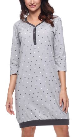 Merry Style Damen Nachthemd MS10-181 (Dunkelgrau, XXL)