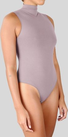 Swedish Stockings Damen vegan Bodysuit Mock Neck Tanga Idun Mittelgrau