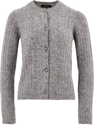 Gran Sasso Femme, Pulls, Gris, Taille: 44 FR Cardigan Lavorazione Trecce