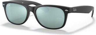 Ray-Ban New Wayfarer Flash Sonnenbrillen Schwarz Fassung Silber Glas 55-18