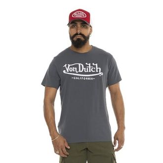 Von Dutch Tee Shirt Homme Life, T-Shirt Homme 100% Coton, Slim Fit & Col Rond, Gris Taille XXL