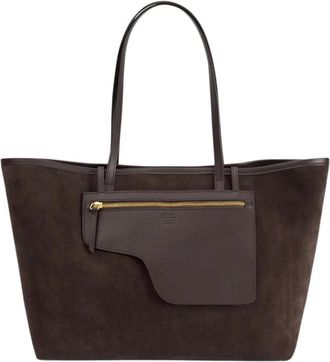 ATP Atelier Femme, Sacs, Brun, Taille: ONE Size Sac fourre-tout classique en daim noyer