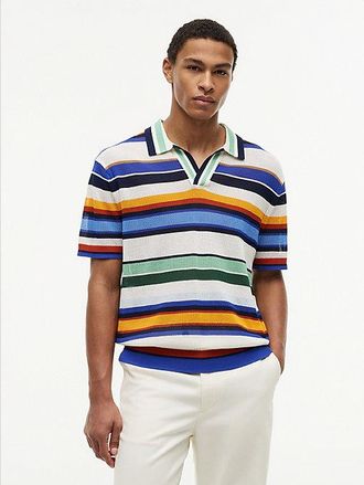 Tommy Hilfiger Polo d&eacute;contract&eacute; &agrave; rayures multicolores