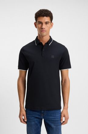 Boss Orange by Hugo Boss Poloshirt BOSS ORANGE Passertip, Herren, Gr. XXL, blau (404_schwarz_blau), Piqu&eacute;, Obermaterial: 95% Baumwolle, 5% Elasthan, unifarben, slim fit h&uuml;ftbe
