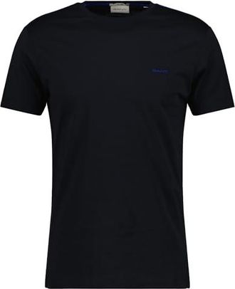 GANT T- Shirt contrast&eacute; avec Logo SS, Noir, L Homme