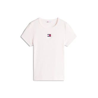 Tommy Jeans T-Shirt f&uuml;r Damen, gerippt, Regul&auml;r (Antikwei&szlig;)