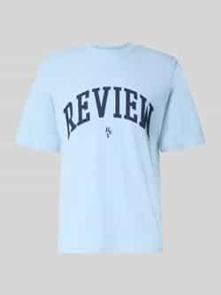 Review T-Shirt mit Label-Print und Rundhalsausschnitt