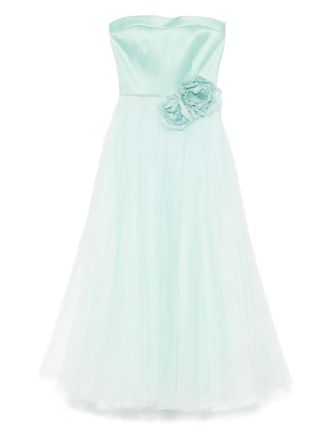 Parlor robe longue à appliques fleurs - Vert