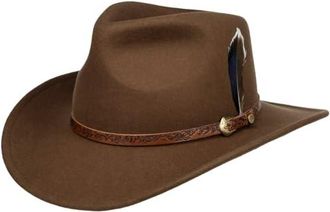 Stetson Chapeau en Laine Norbeck Western Homme - de Feutre avec Bandeau Cuir Automne-Hiver Hiver - XXL (62-63 cm) Marron