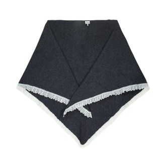 Ganni XXL-Schal aus Spitzenwolle - - Accessories - Damen - Grau - ONE SIZE