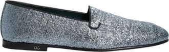 Dolce & Gabbana Homme, Chaussures, Bleu, Taille: 43 EU Mocassins habill&eacute;s &agrave; logo en lurex scintillant
