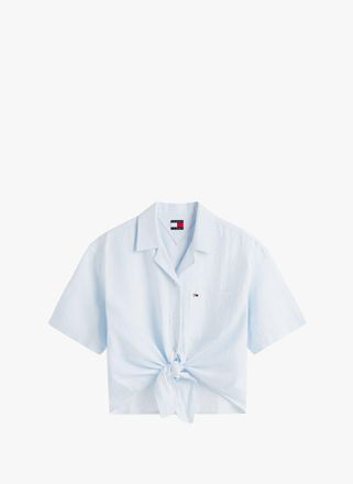 Tommy Hilfiger Chemisier &agrave; manches courtes et naud en lin et lin m&eacute;lang&eacute;s