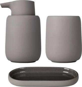 Blomus SONO Badezimmer-Zubehör-Set in Satellit (Taupe)