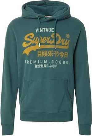 Superdry Homme Sweat &Agrave; Capuche Classique Vintage Duo, Enamel Green, M