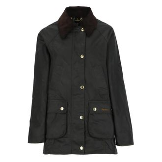 Barbour Femme, Vestes, Bleu, Taille: 42 FR Veste en Coton Bleu avec Col en Velours C&ocirc;tel&eacute;