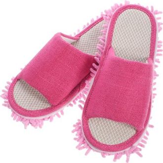 Garneck Pantoufles-serpill&egrave;res De M&eacute;nage Femme m Rose Fuchsia Microfibre Lavables Semelle Amovible Pour Nettoyage Sols Int&eacute;rieur La Cuisine Salon Bureau
