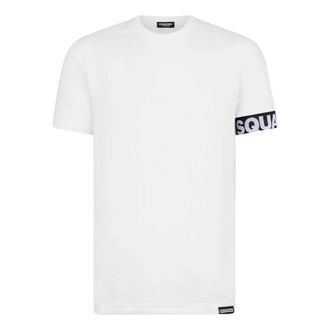 Dsquared2 Homme, Tops, Blanc, Taille: S T-shirt &agrave; col rond