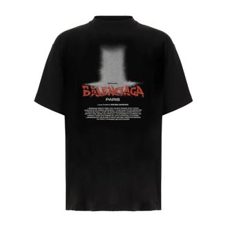 Balenciaga T-Shirt in mittlerer Passform - - Tops - Damen - Schwarzk - S