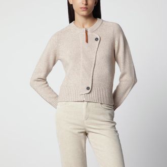 Isabel Marant Beiger Cardigan mit Rei&szlig;verschluss aus Wolle