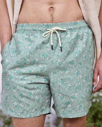 Faguo Short de bain vert et multicolore