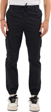 Comeor Cargohose Herren Stretch Relaxed Fit - Chino Hose Baumwolle M&auml;nner Cargo Outdoorhosen, Wanderhose, Baggy Freizeit mit 6 Taschen & Kordelzug (Schwarz, 