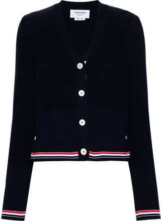 Thom Browne Cardigan mit RWB-Streifen - Blau