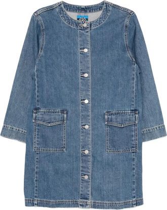 Sport b. Jeanskleid mit Logo-Patch - Blau