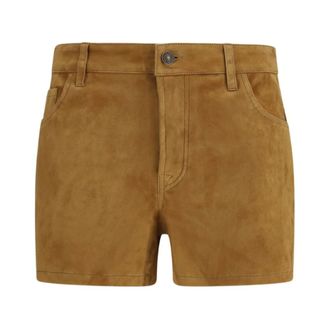 7 For All Mankind Femme, Shorts, Brun, Taille: W26 Five-pocket Leather Shorts