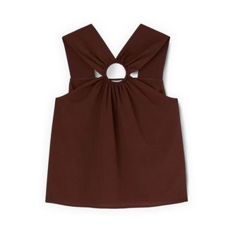 Motivi Top aus Cr&ecirc;pe de Chine mit Ring - - Tops - Damen - Braun - S