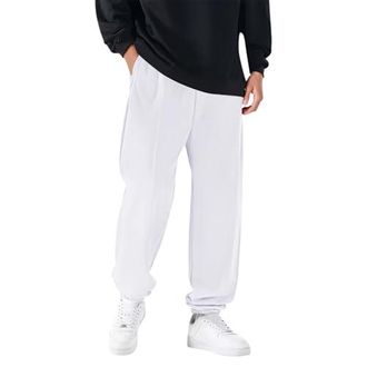 Generic Pantalon de jogging en polaire pour homme - Pantalon de loisirs - Poignets &eacute;lastiques - Pantalon confortable - Doux et chaud - Coupe d&eacute;contract&eacute;e - Sp