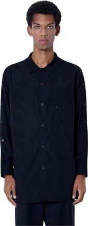 Yohji Yamamoto Blouse &agrave; col ouvert avec fente aux &eacute;paules - Homme - Chemises - Noir - Taille: M
