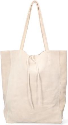 Gave Lux Sac à bandoulière pour femme en cuir véritable Made in Italy 28 x 35,5 x 12,5 cm, beige, Taille unique