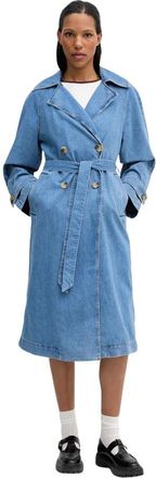 Marc O'Polo L&auml;ssiger Denim-Trenchcoat aus Ananasblattfasern - - Coats - Damen - Blau - M