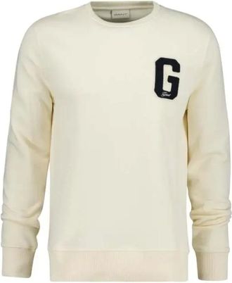 GANT Homme, Sweatshirts et sweats &agrave; capuche, Beige, Taille: L G Badge Sweat C Neck