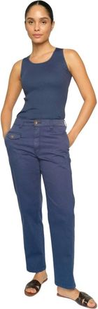 Mos Mosh MOS Mosh, Femme, Pantalons, Bleu, Taille: W33 Chinos