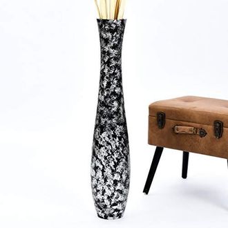 Leewadee Leewadee Grand Vase A Poser Au Sol pour Branches D&eacute;coratives De Pampa, Vase en Bois De Manguier, 85 cm, Argentin