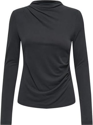 Only Onlfree Life L/S Drape Top JRS, Noir, L Femmes